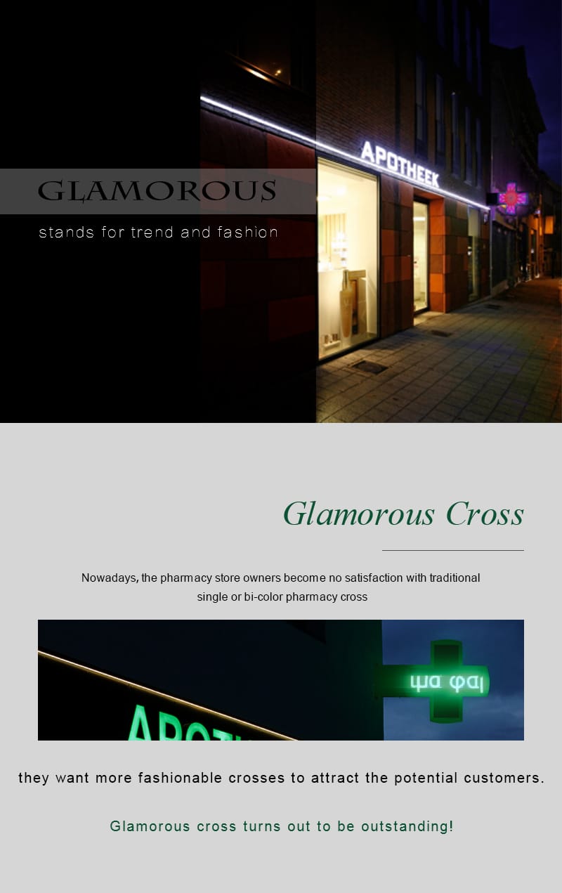 Glamorous cross type led display